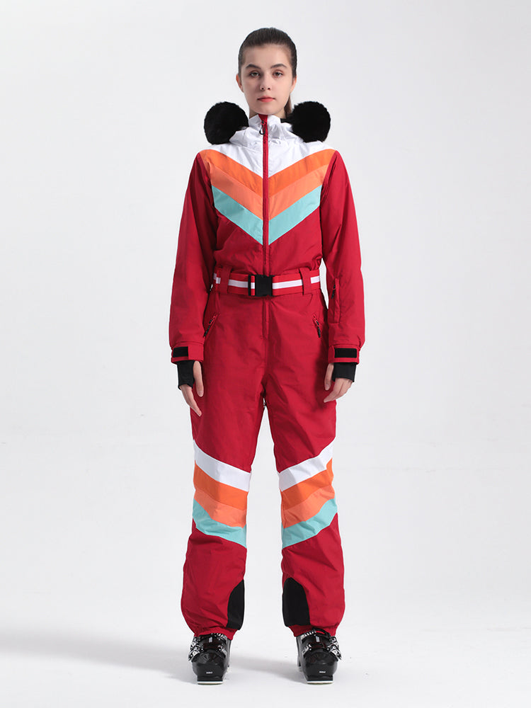Women's Navy Blue Snow-Resistant Ventilated One-Piece Snow Suit – GSou Snow