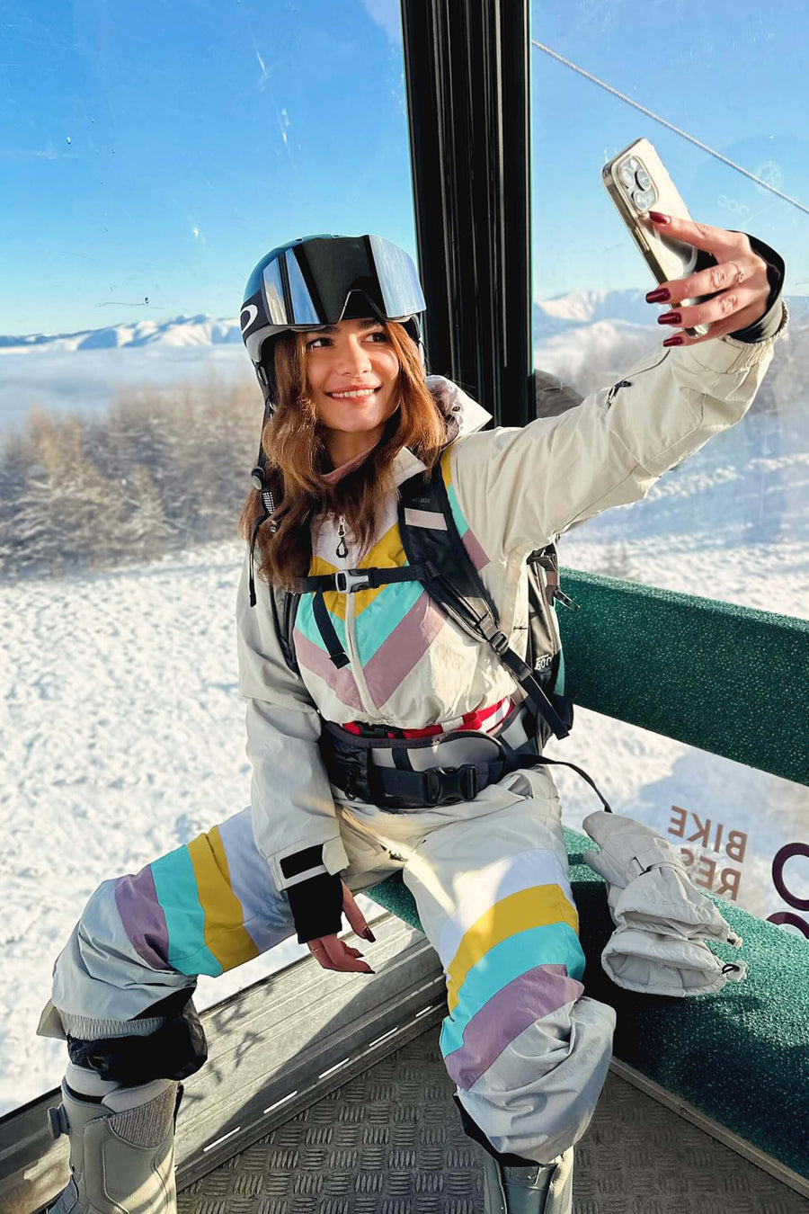 Women's Navy Blue Snow-Resistant Ventilated One-Piece Snow Suit – GSou Snow