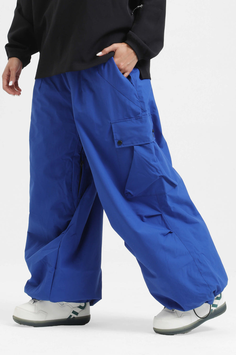 Women's Black Lightweight Inner Leg Vents Baggy Snow Pants – GSou Snow