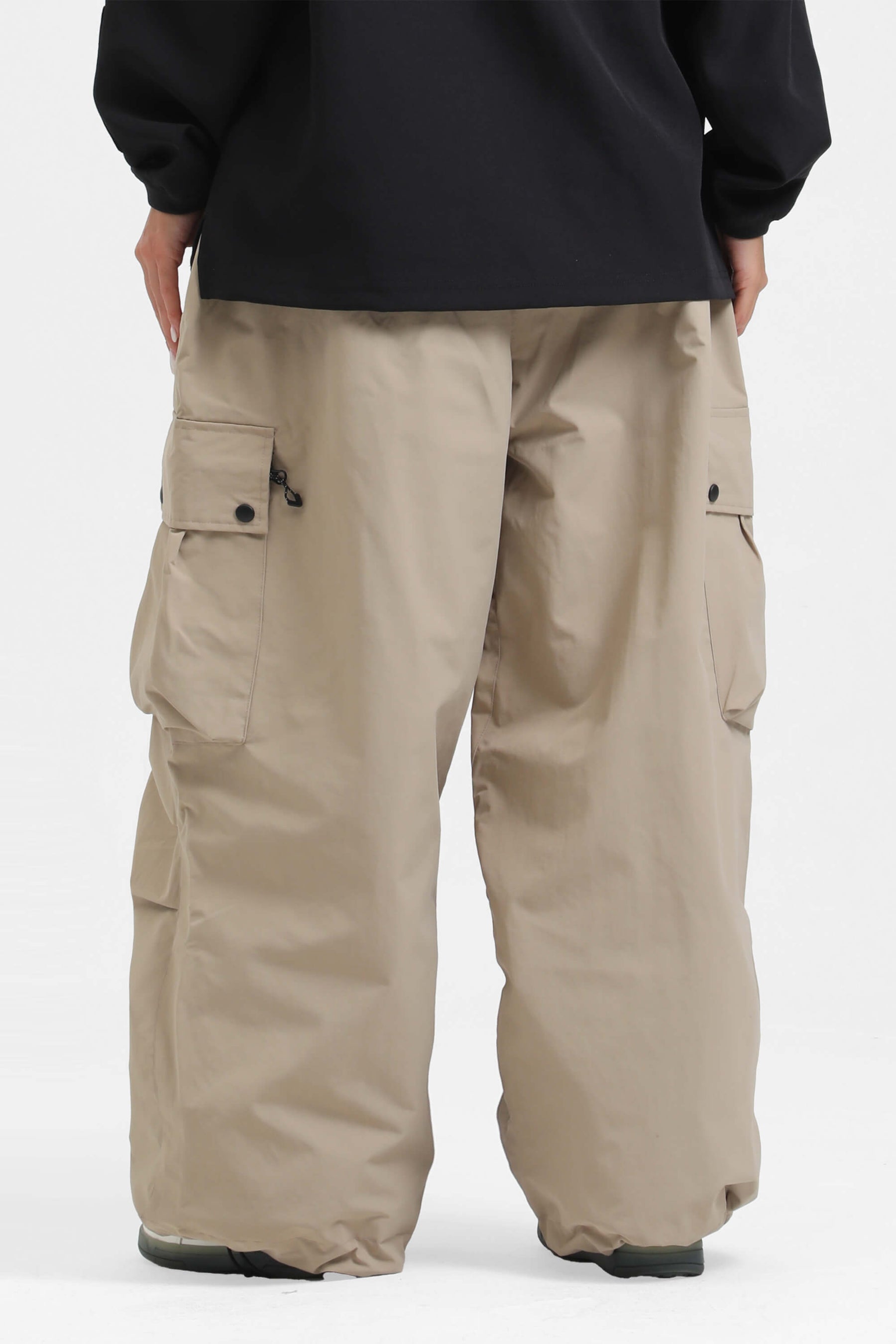Women's Black Lightweight Inner Leg Vents Baggy Snow Pants – GSou Snow