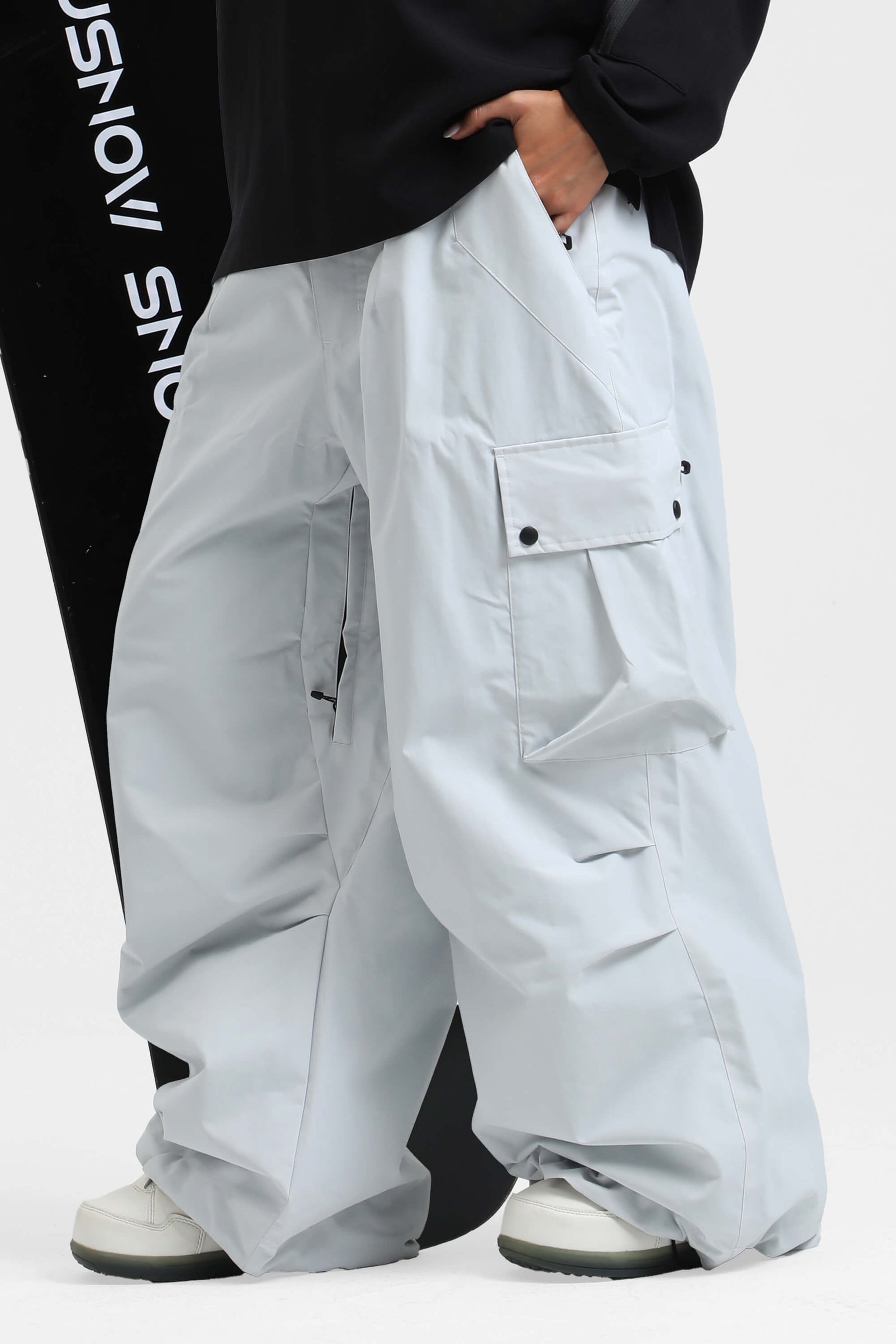 Women's Black Lightweight Inner Leg Vents Baggy Snow Pants – GSou Snow