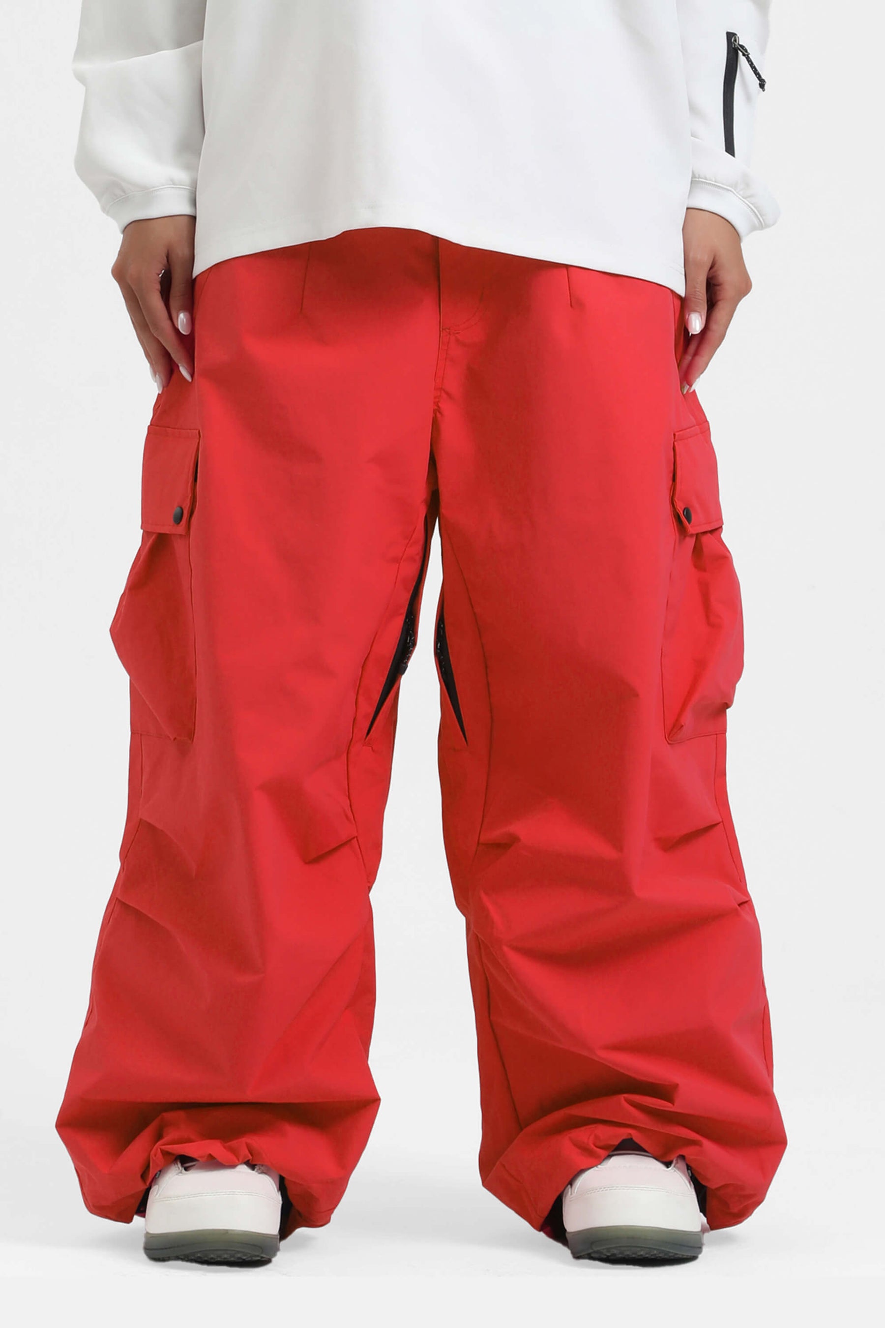 Women's Black Lightweight Inner Leg Vents Baggy Snow Pants – GSou Snow