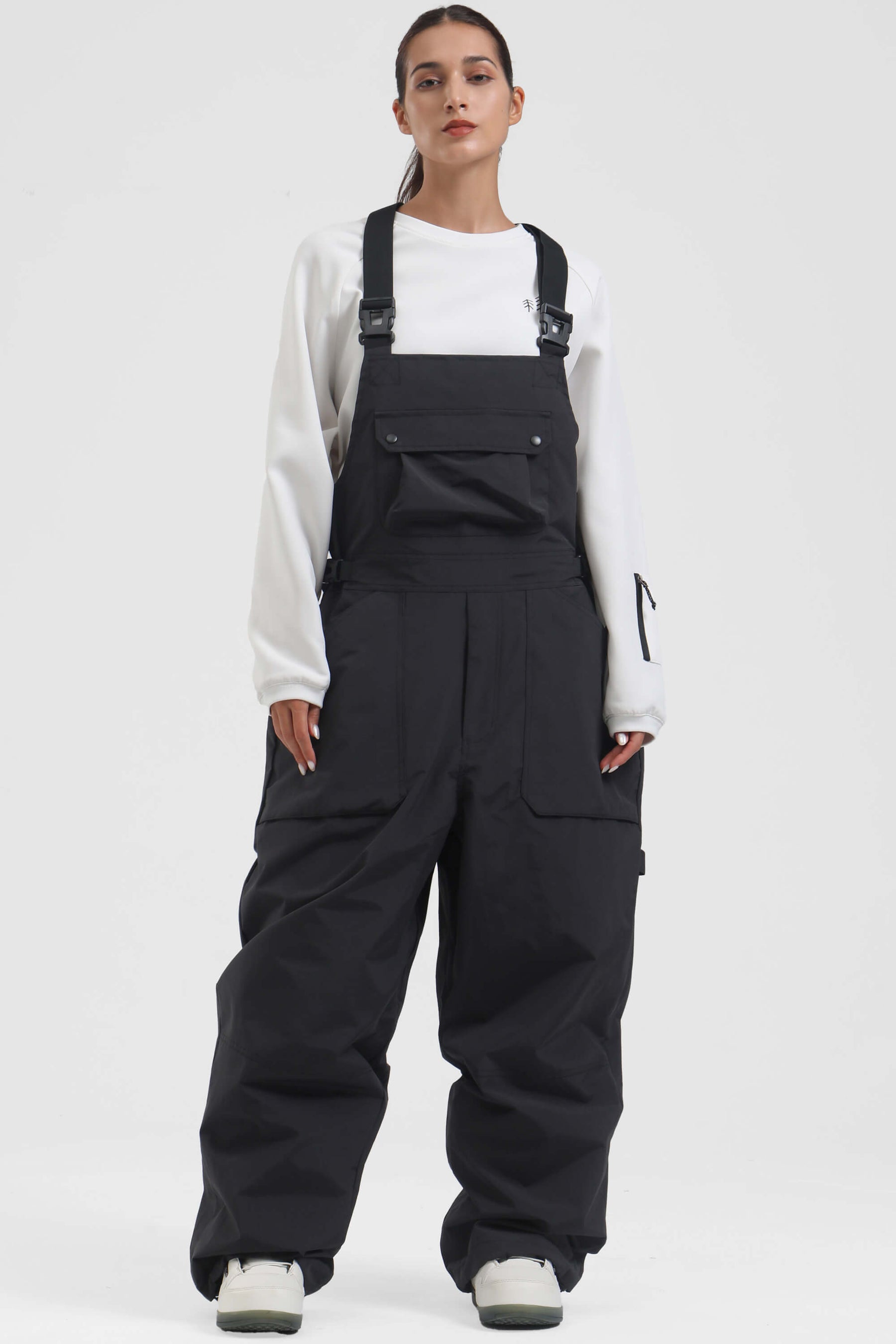 Unisex Army Green Two-way Side Zippers Baggy Snow Bibs – GSou Snow