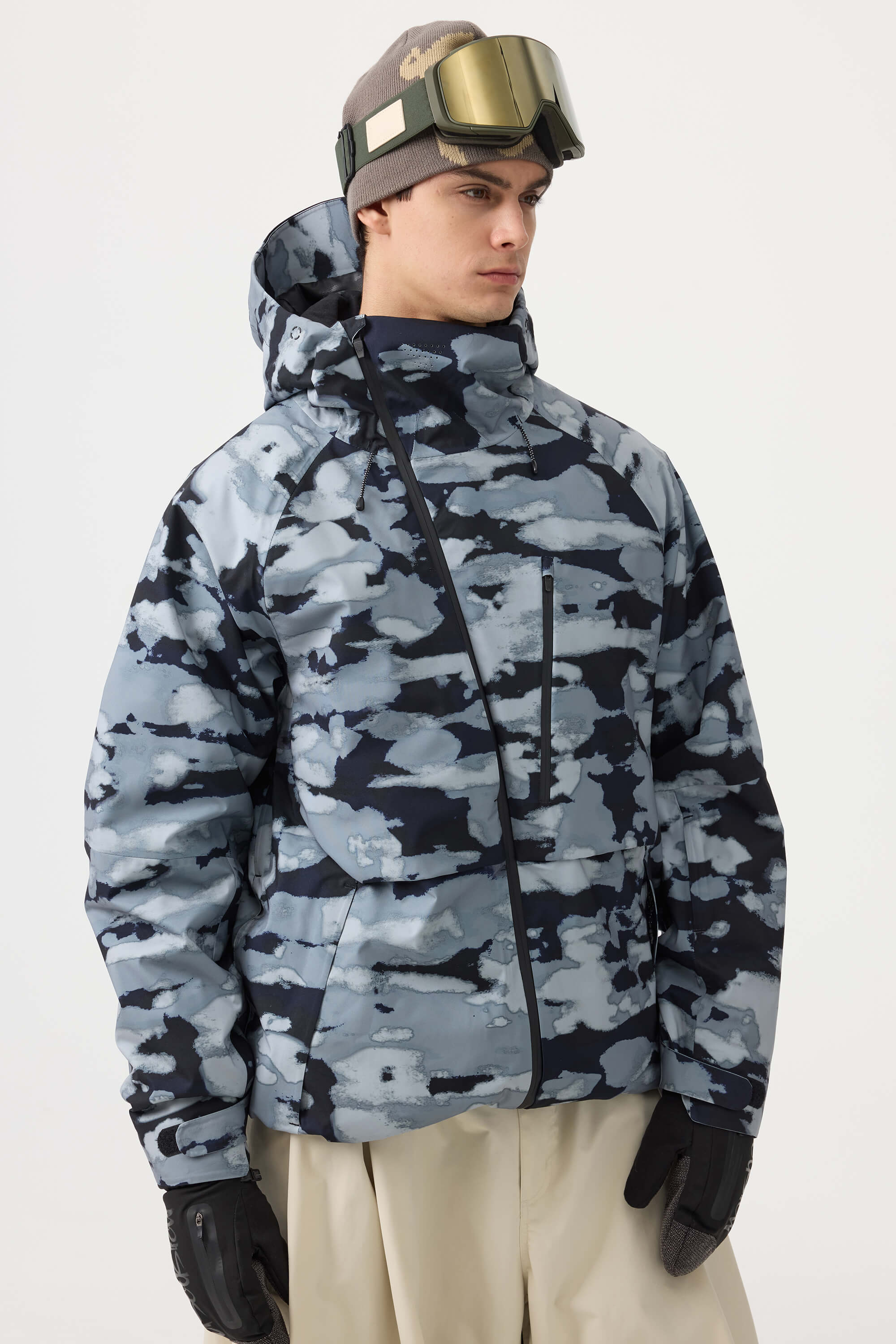Men's Camouflage Face Vented Multi-pocket Fully Waterproof Snow Jacket ...