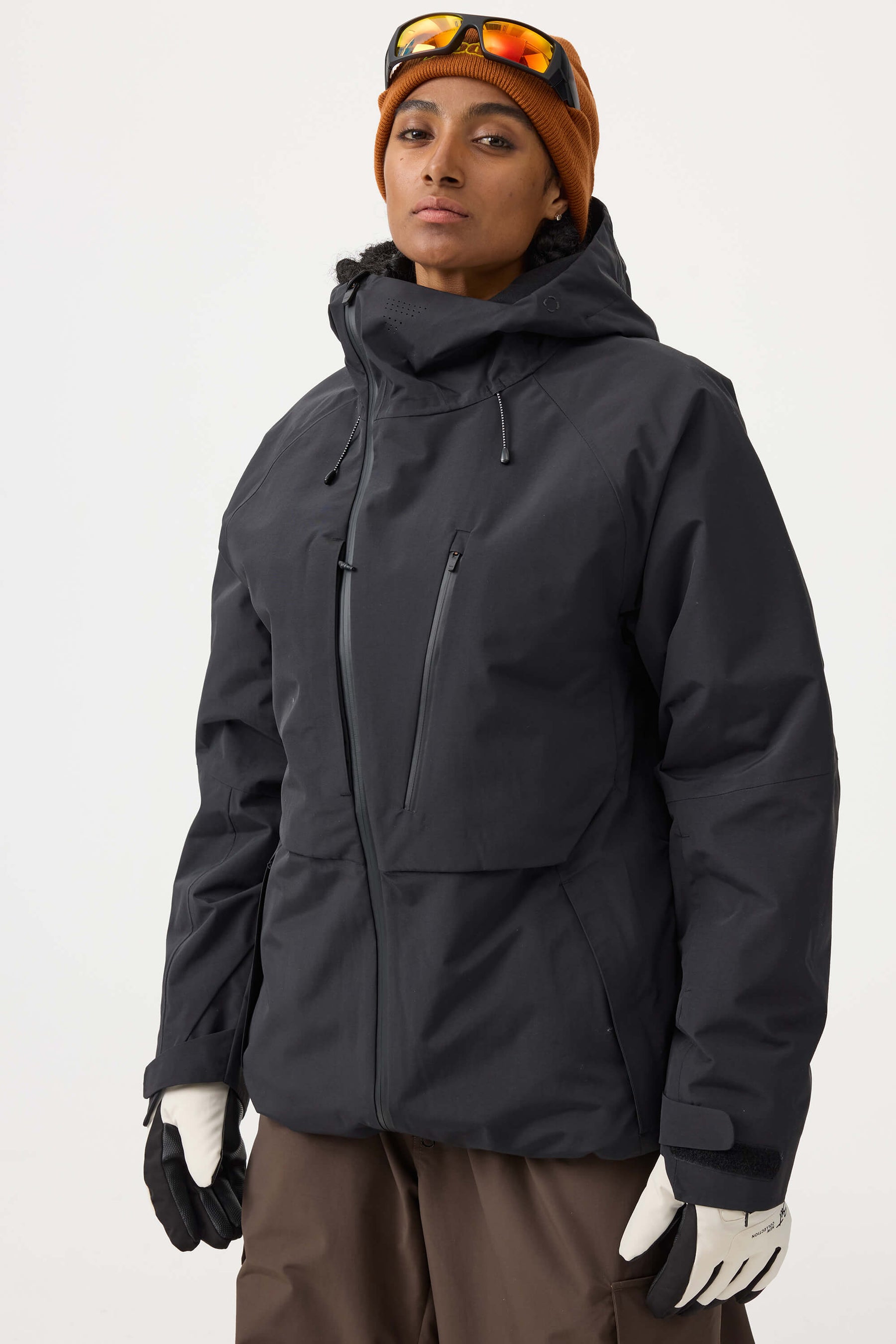 Women's Black Face Vented Multi-pocket Fully Waterproof Snow Jacket ...