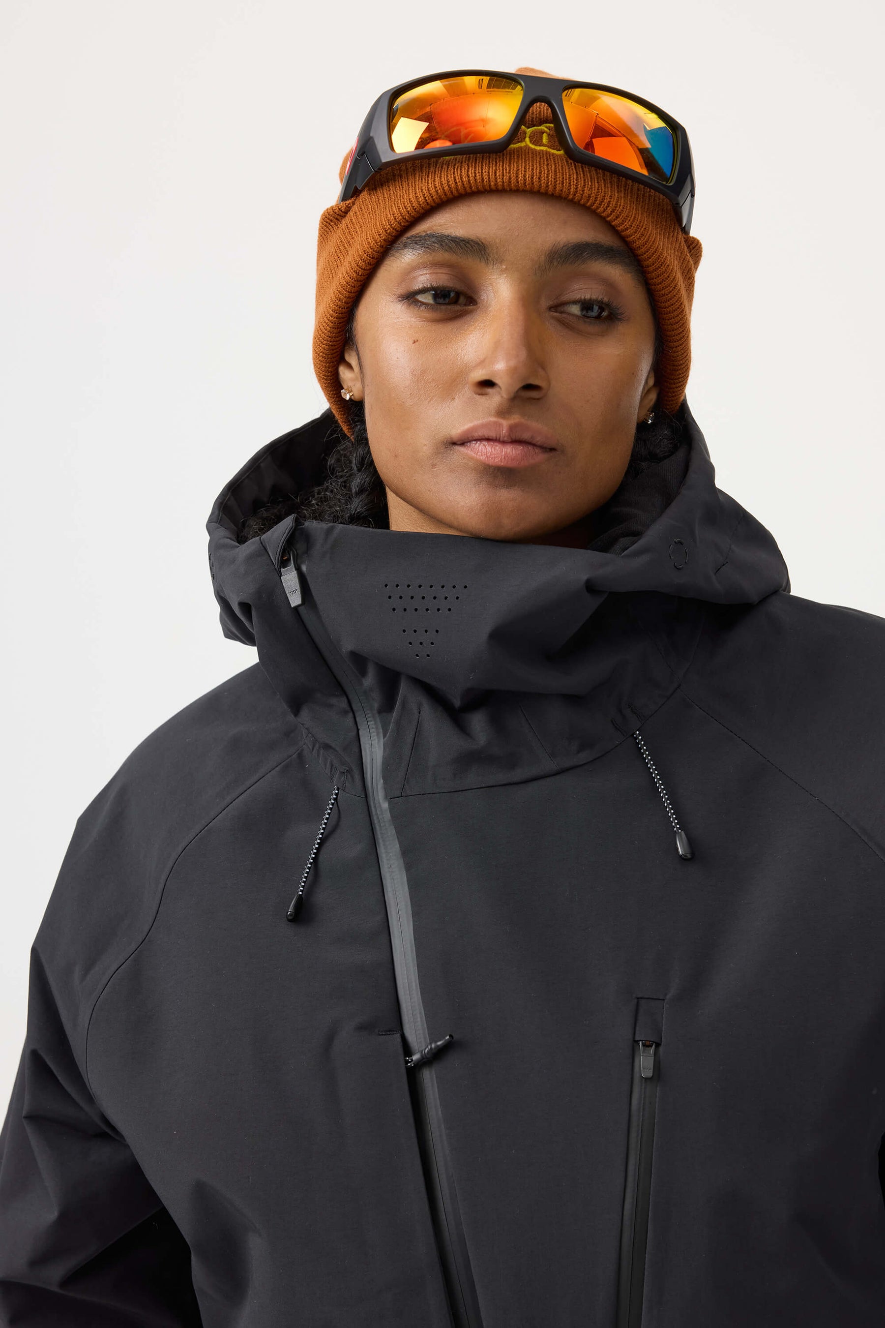 Women's Black Face Vented Multi-pocket Fully Waterproof Snow Jacket ...