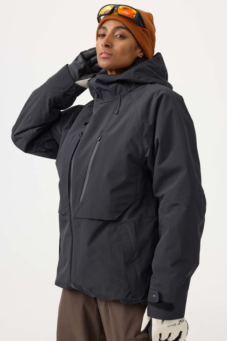 Women's Black Face Vented Multi-pocket Fully Waterproof Snow Jacket ...