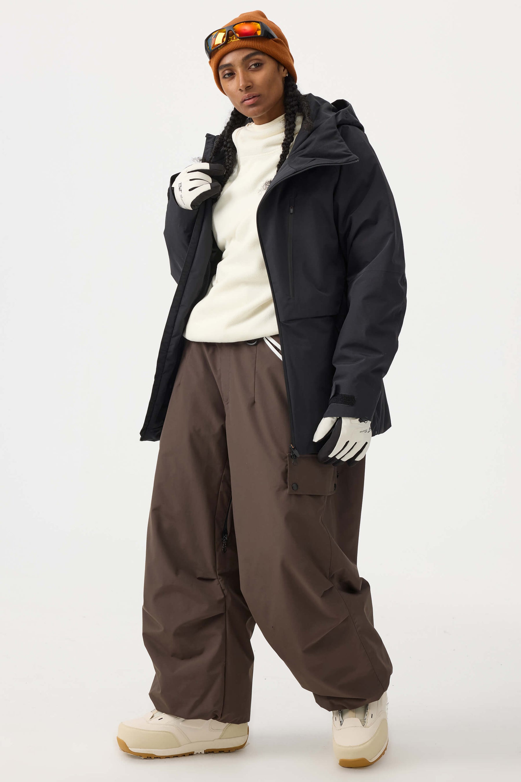 Women's Black Face Vented Multi-pocket Fully Waterproof Snow Jacket ...