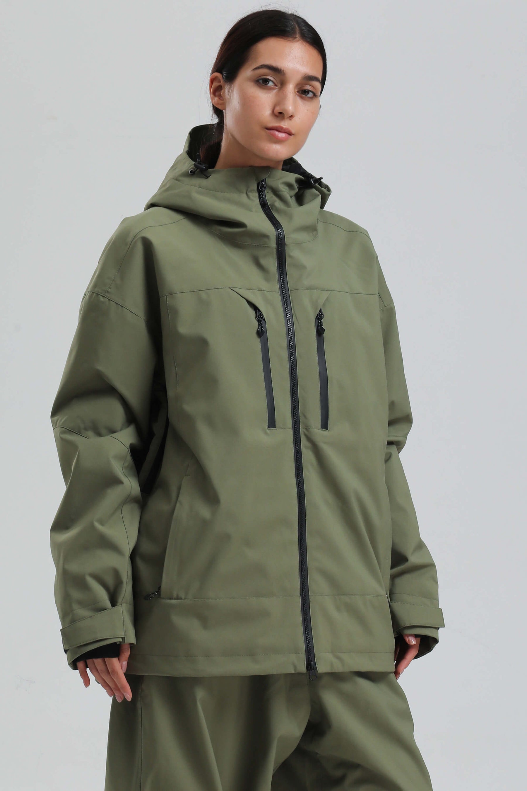 Women's Coffee Multi-Pocket Dual-Vent Waterproof Insulated Snow Jacket ...