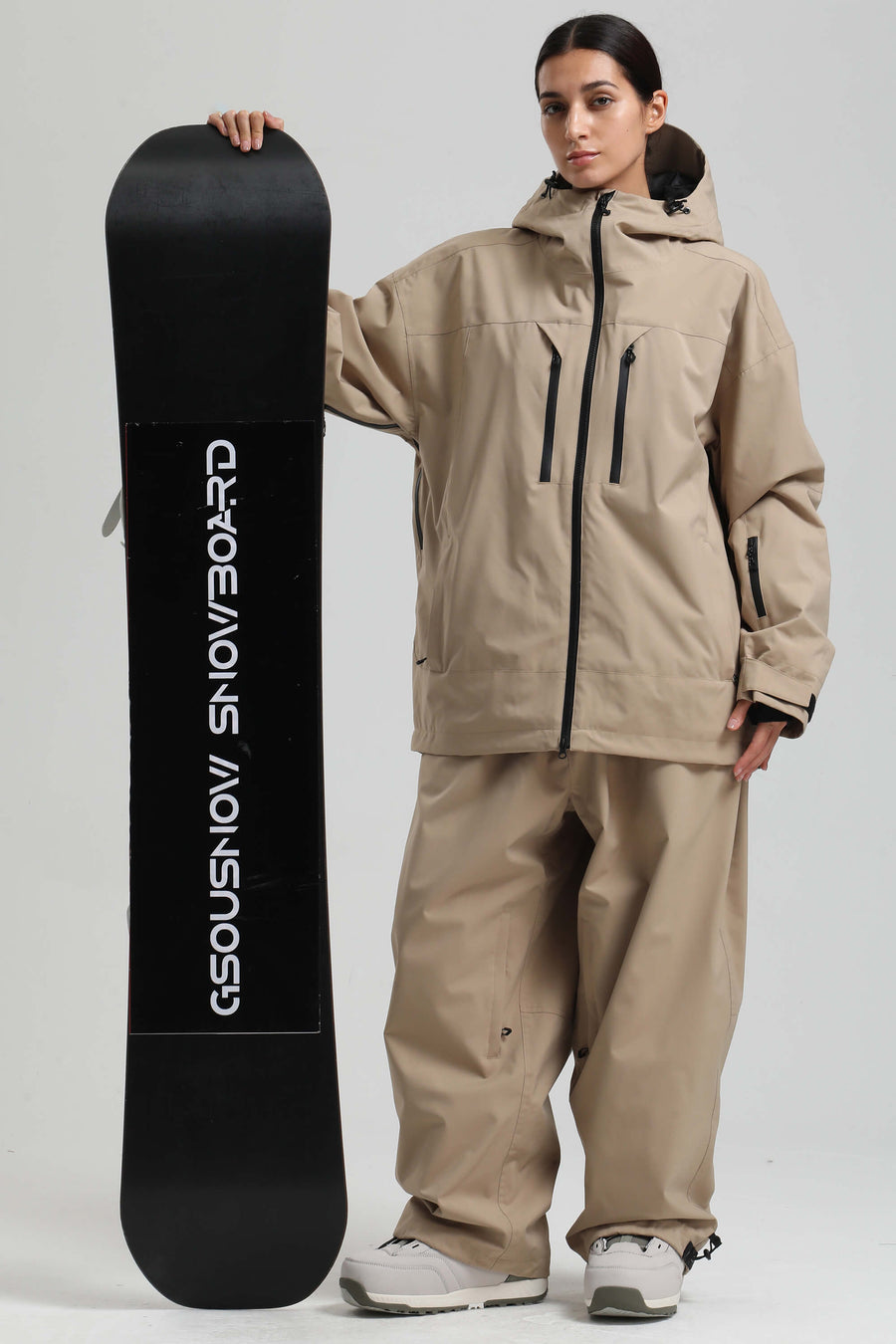 Women's Khaki Multi-Pocket Dual-Vent Waterproof Insulated Snow Jacket ...