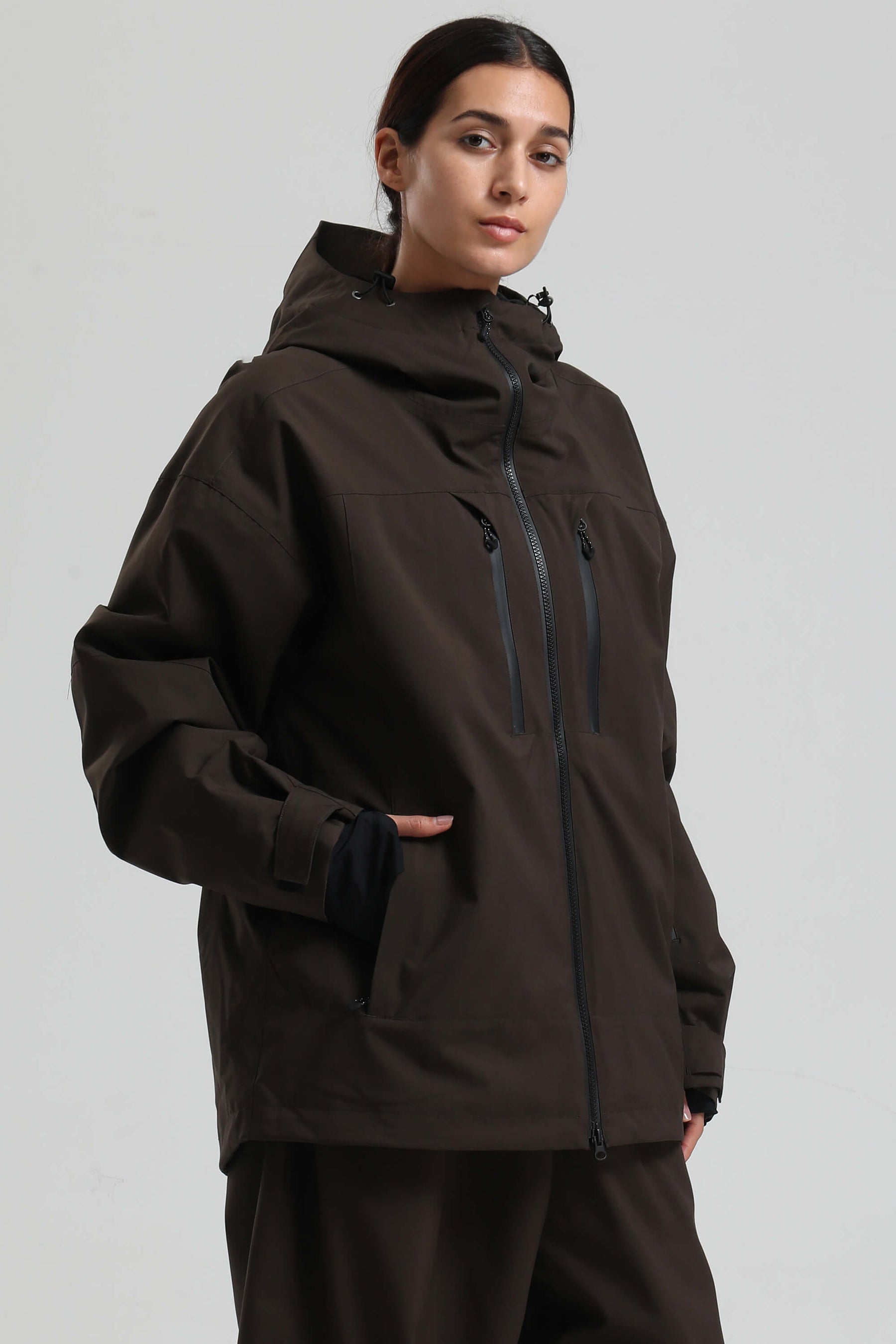 Women's Coffee Multi-Pocket Dual-Vent Waterproof Insulated Snow Jacket ...