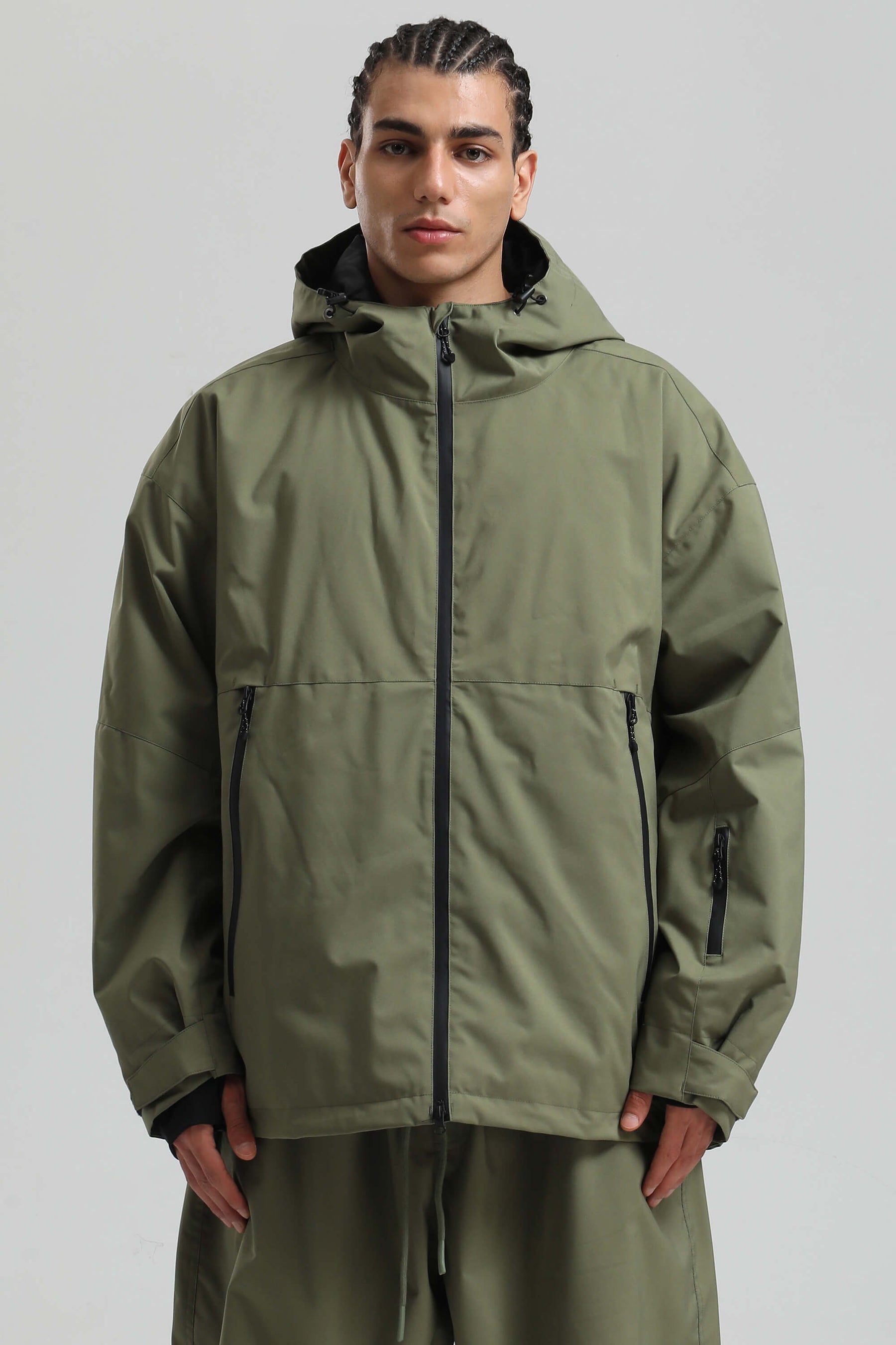 Men's Army Green Fully Sealed Dual-Vent Minimalist Insulated Snow Jack ...