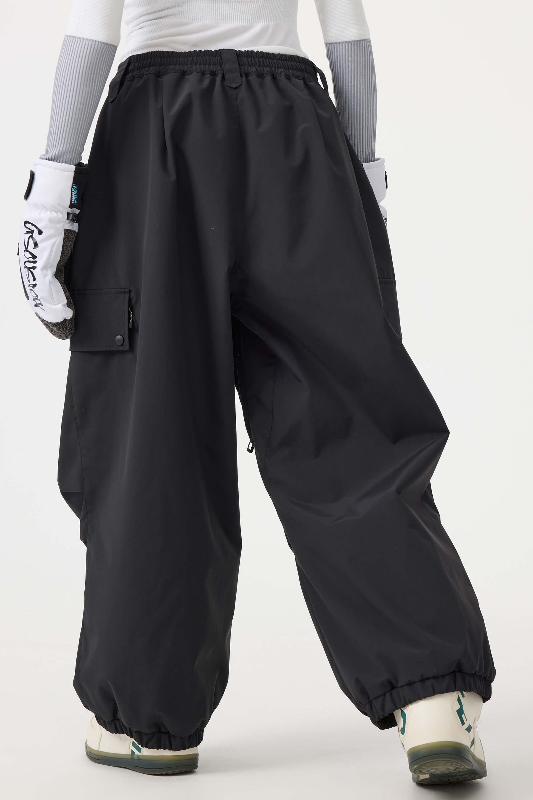Women's Black Baggy Wear-resistant Waterproof Snow Pants – GSou Snow