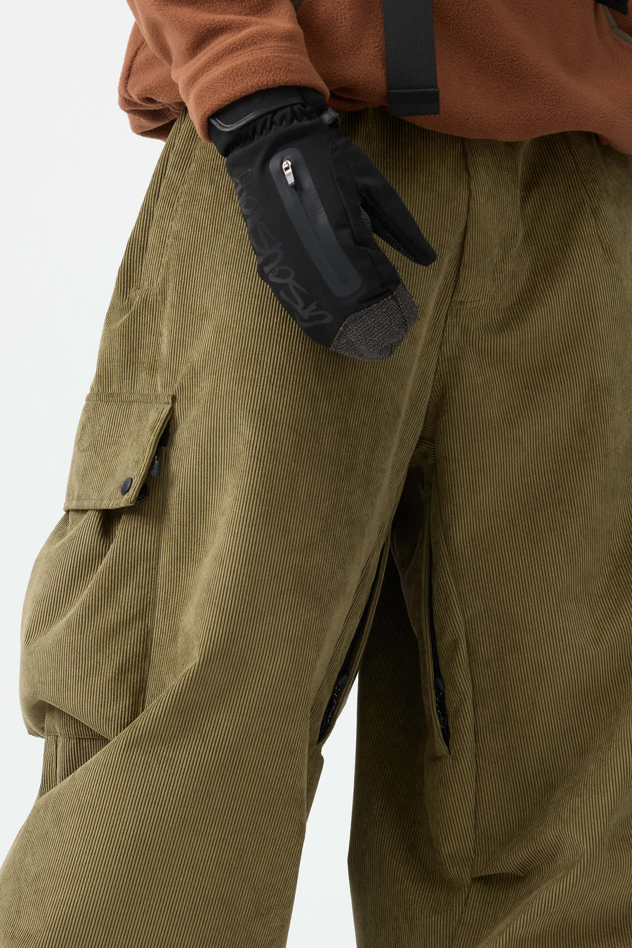 Men's Black Baggy Structured Soft Corduroy Snow Pants – GSou Snow