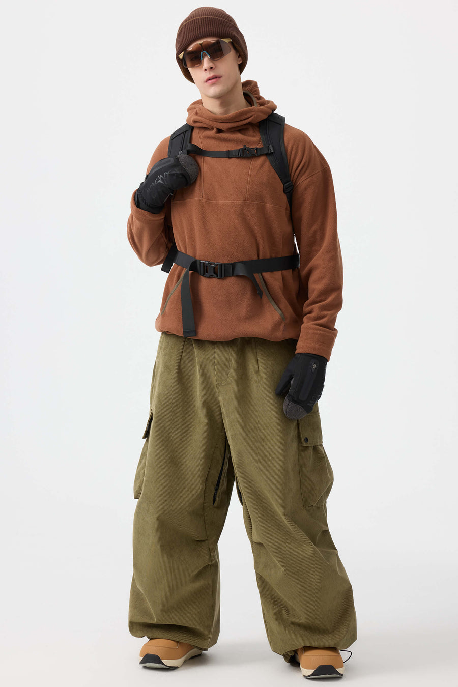 Men's Black Baggy Structured Soft Corduroy Snow Pants – GSou Snow