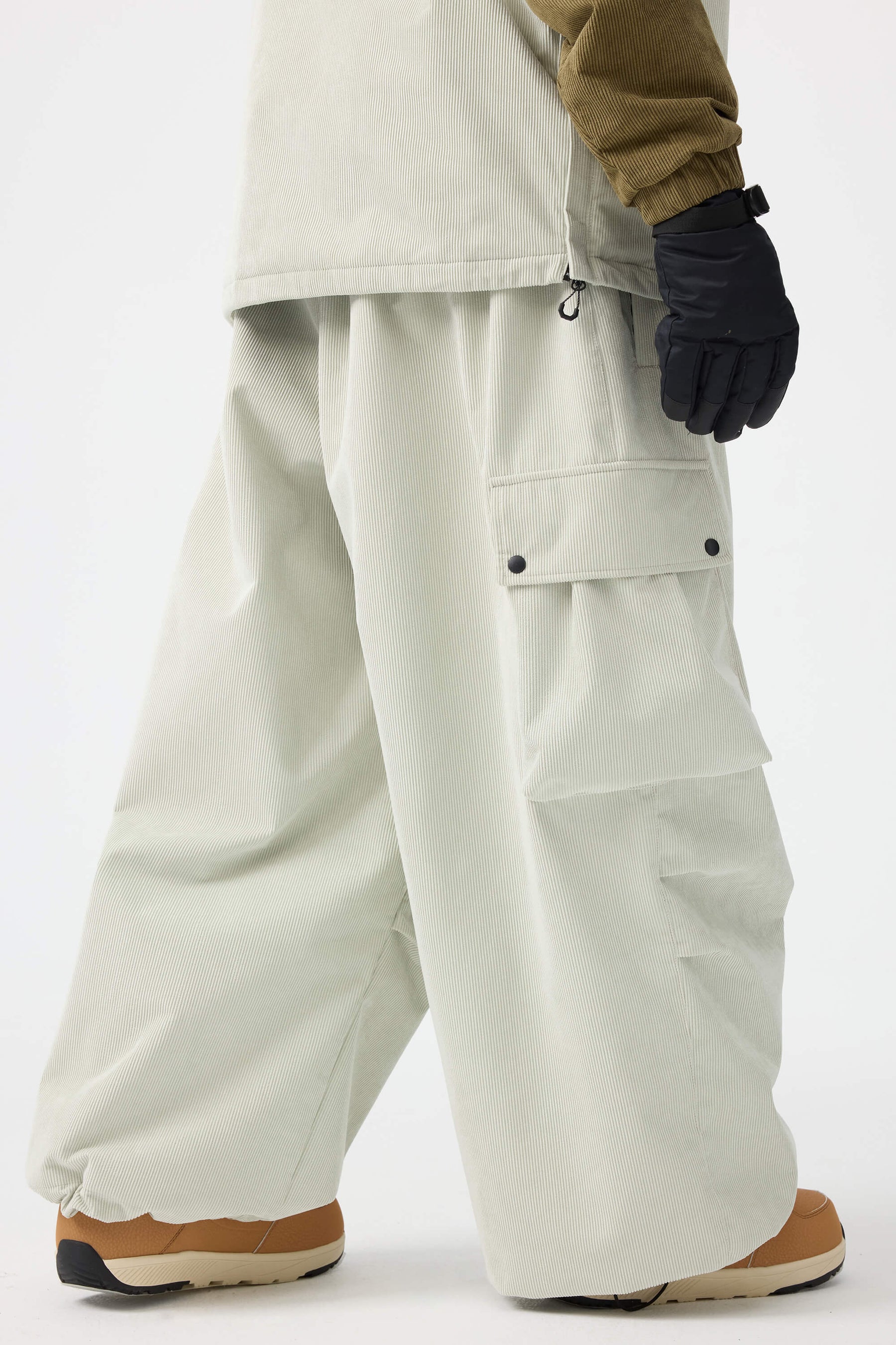 Men's Black Baggy Structured Soft Corduroy Snow Pants – GSou Snow