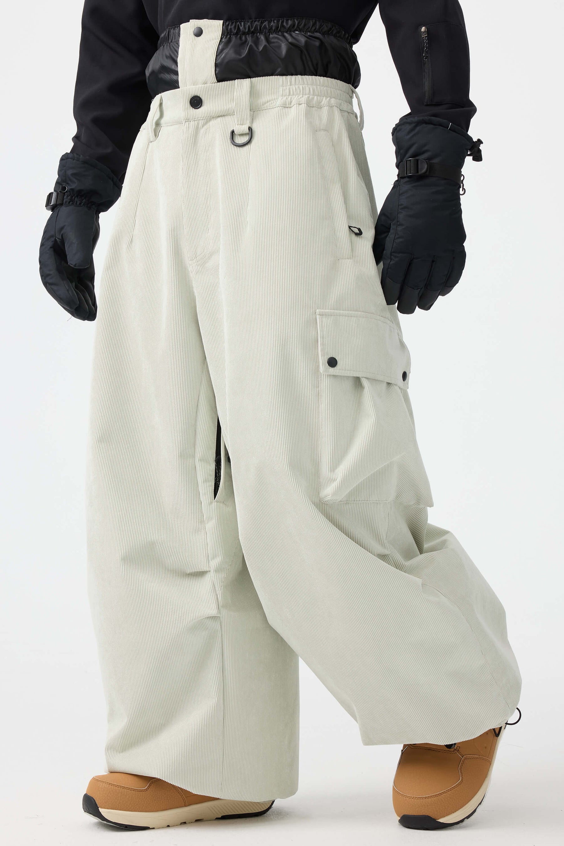Men's Black Baggy Structured Soft Corduroy Snow Pants – GSou Snow
