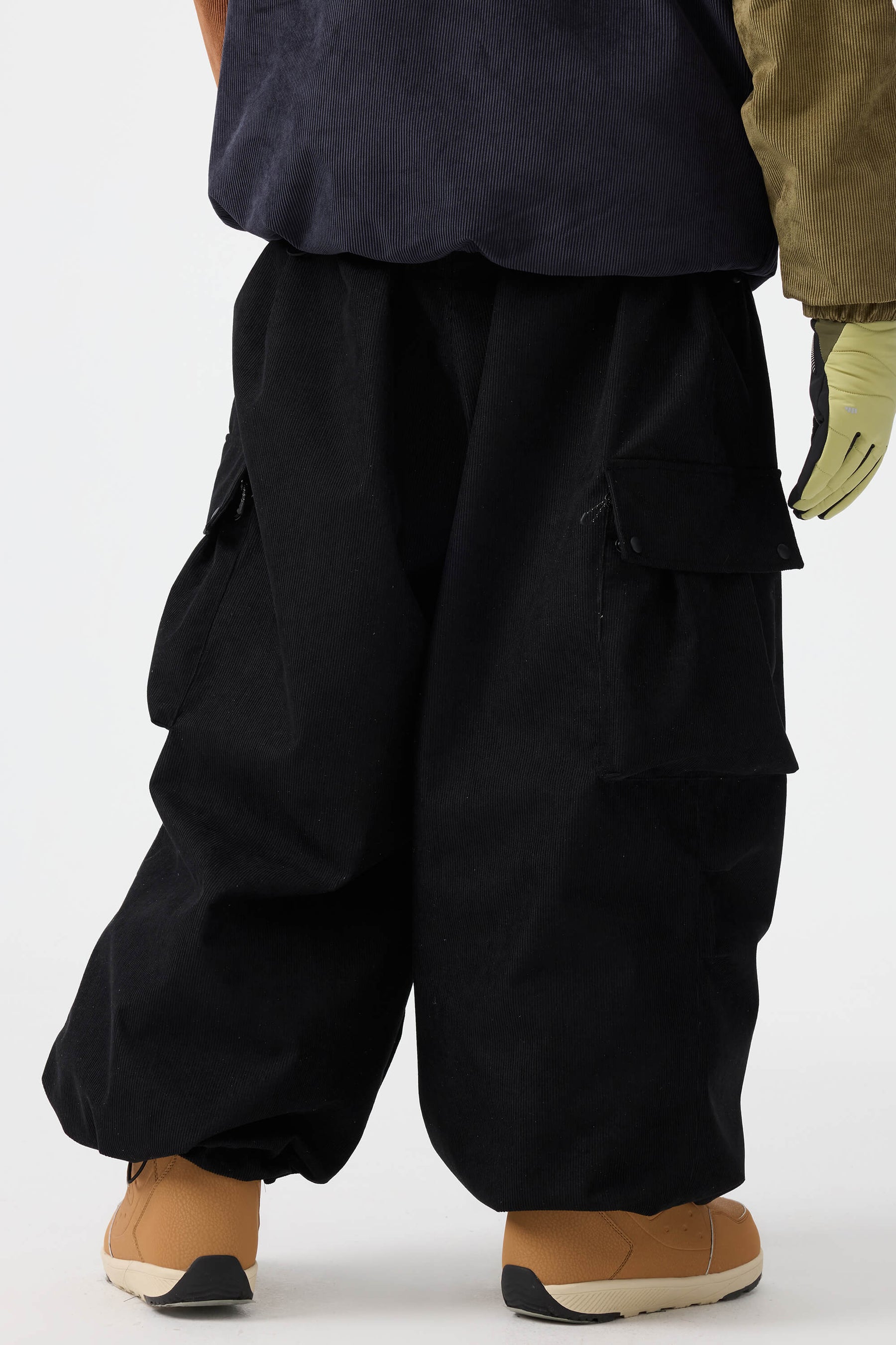 Men's Black Baggy Structured Soft Corduroy Snow Pants – GSou Snow