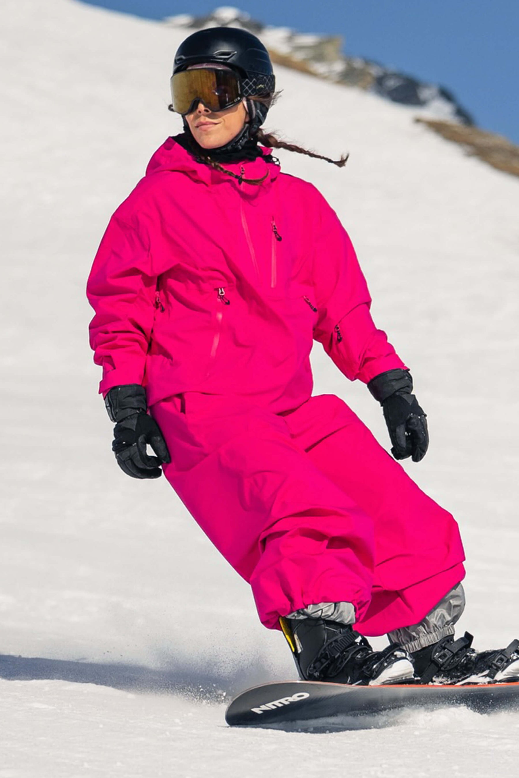 Women's Pink Gradient Side-Zip Vent Fully Sealed Insulated Snow Anorak ...